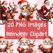 Christmas Clipart PNG Digital Download Reindeer With Santa - Etsy