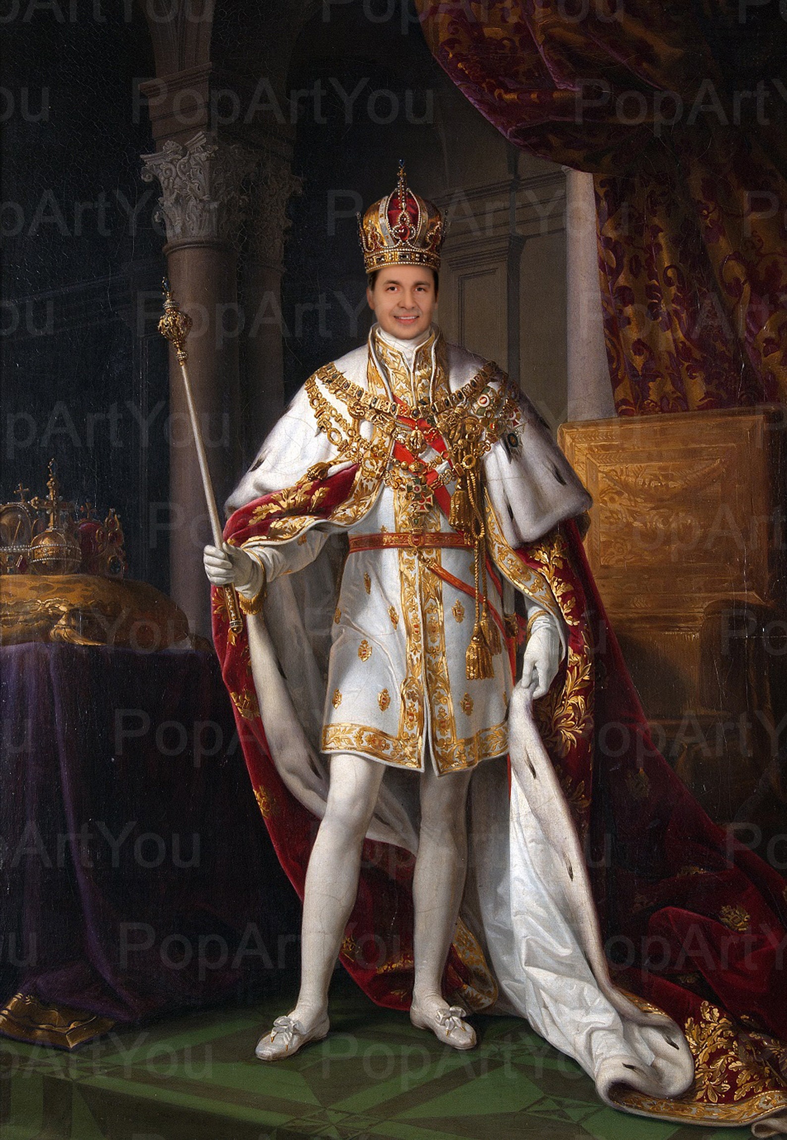 Personalized King Portrait for Him Royal Historical Portrait - Etsy