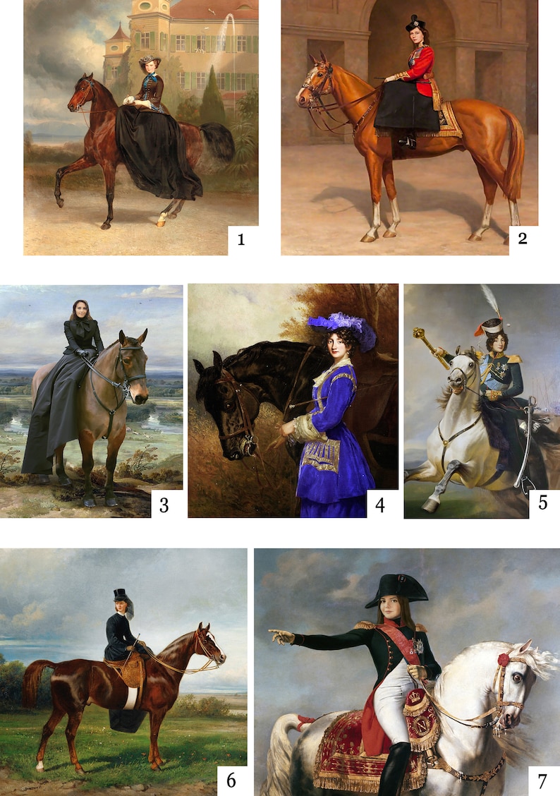 Custom Portrait Woman on the Horse | Renaissance Portraits | Victorian ...
