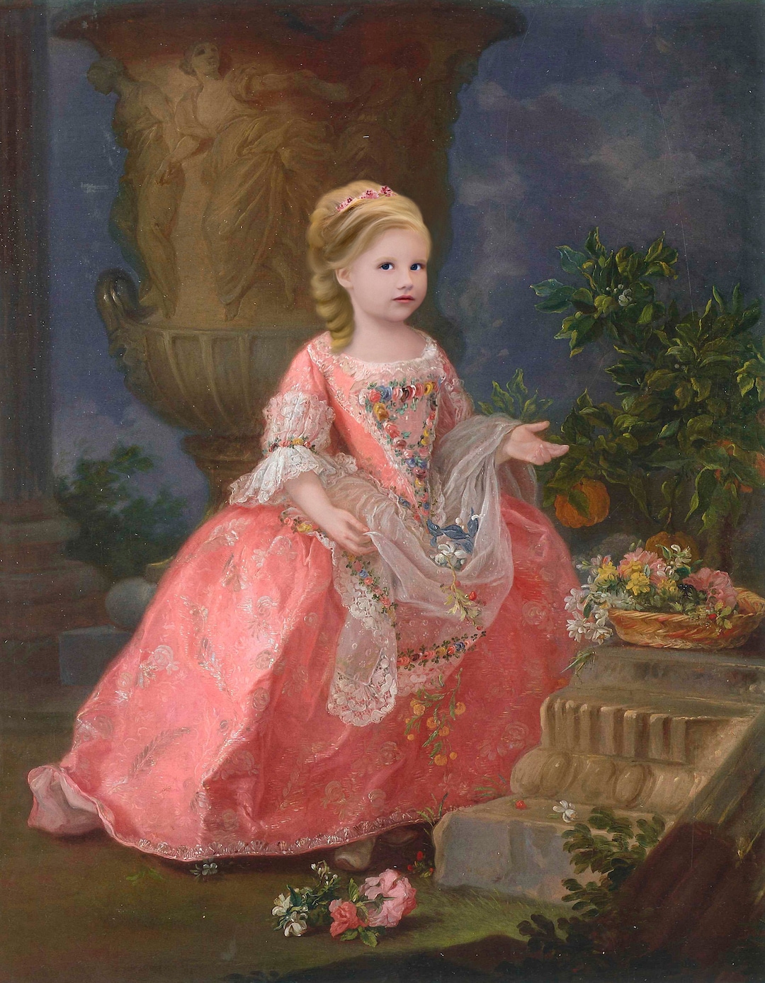 Custom Royal Princess Portrait for Girl, Little Princess Custom ...