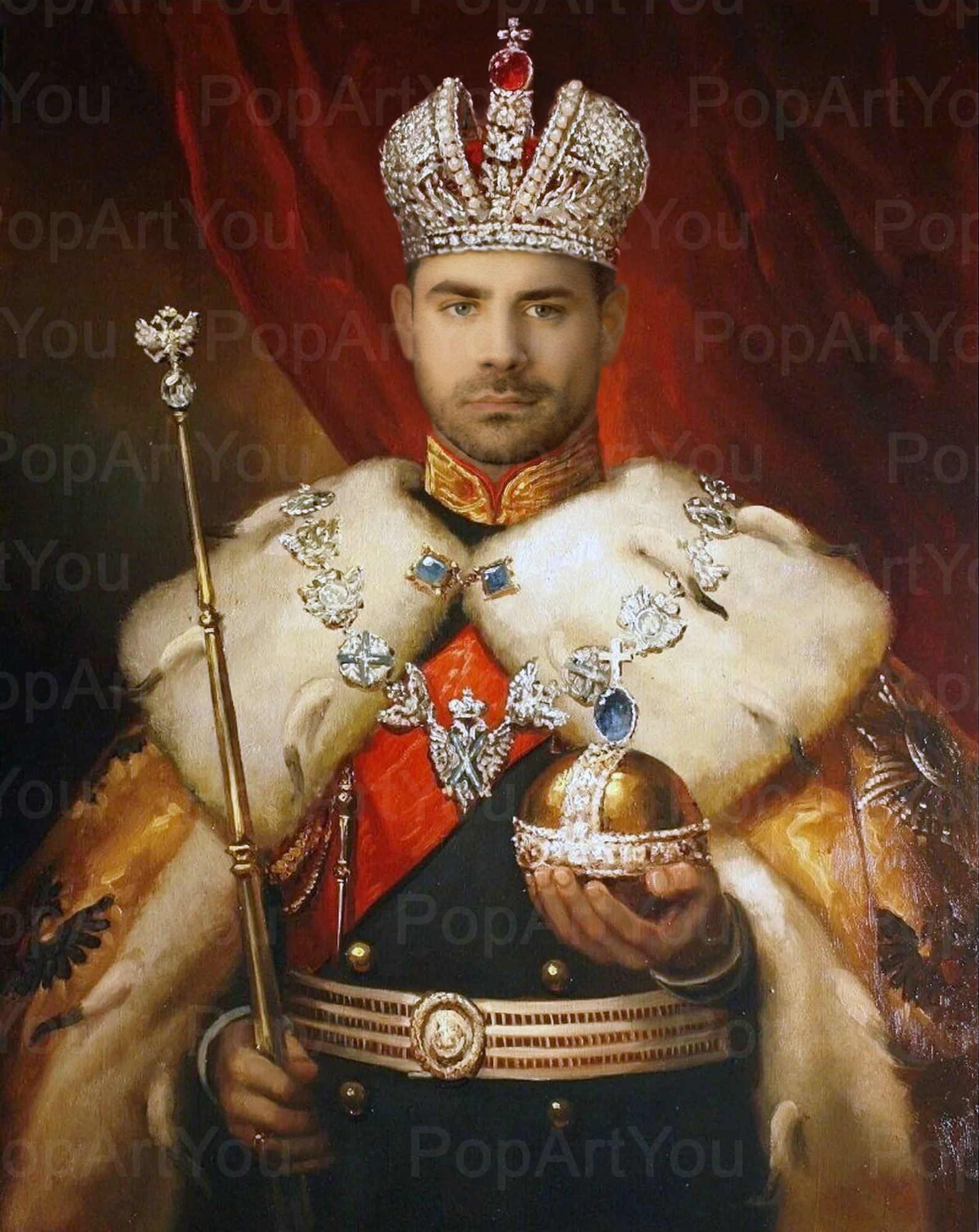 Personalized King Portrait for Him Royal Historical Portrait - Etsy Canada