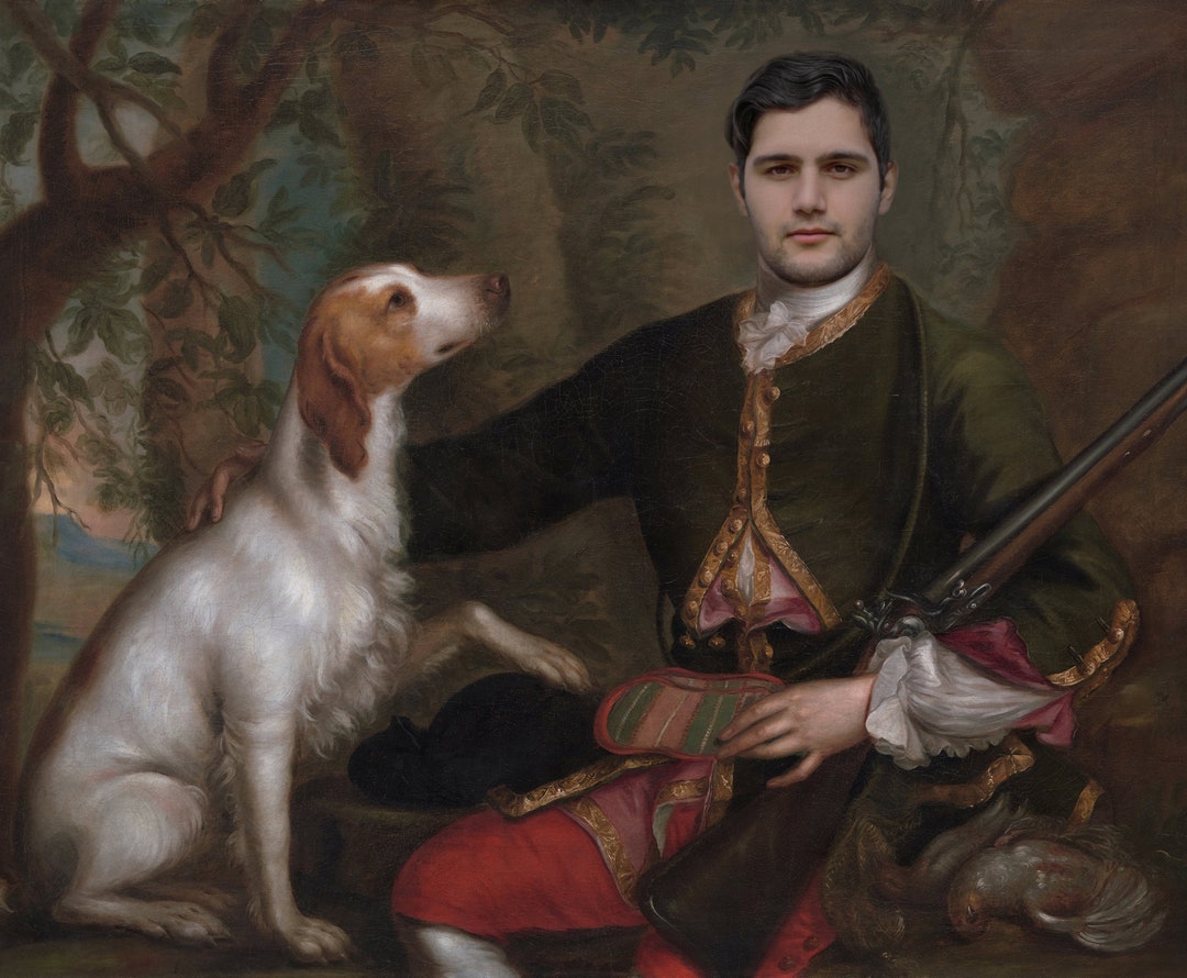 Custom Hunter Portrait for Him, Hunter Customized Gift, Historical ...