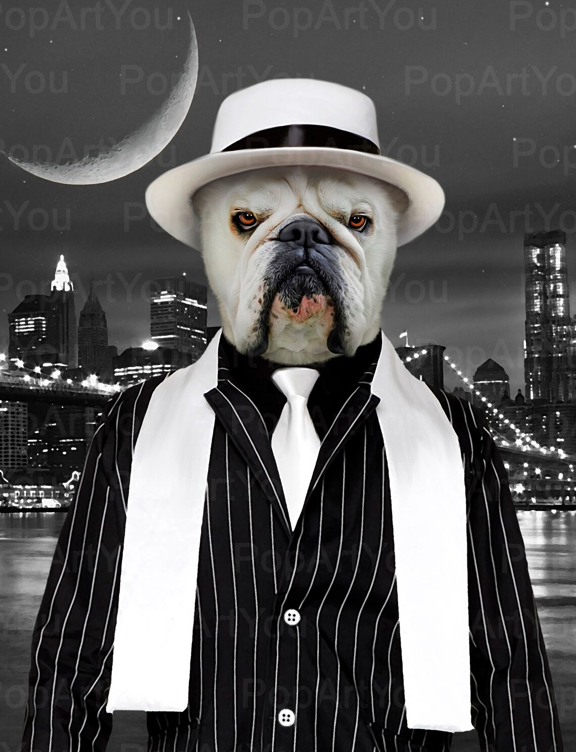 Pet Gangster Portrait, Mafia Pet Portrait, the Godfather, Bandit ...