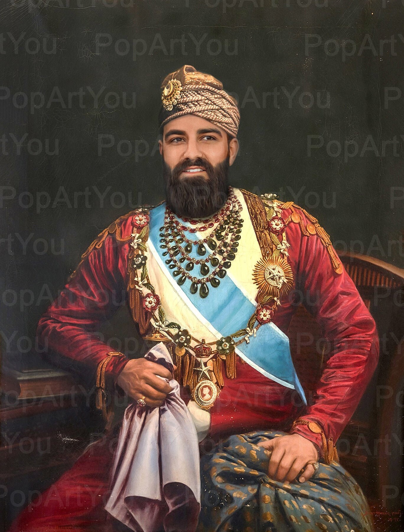 Custom Indian Portrait for Him, Historical Portrait, Gift for Indian ...