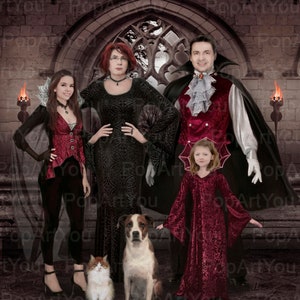 Personalized Vampire Family Portrait, Witch Portrait, Custom Dracula ...