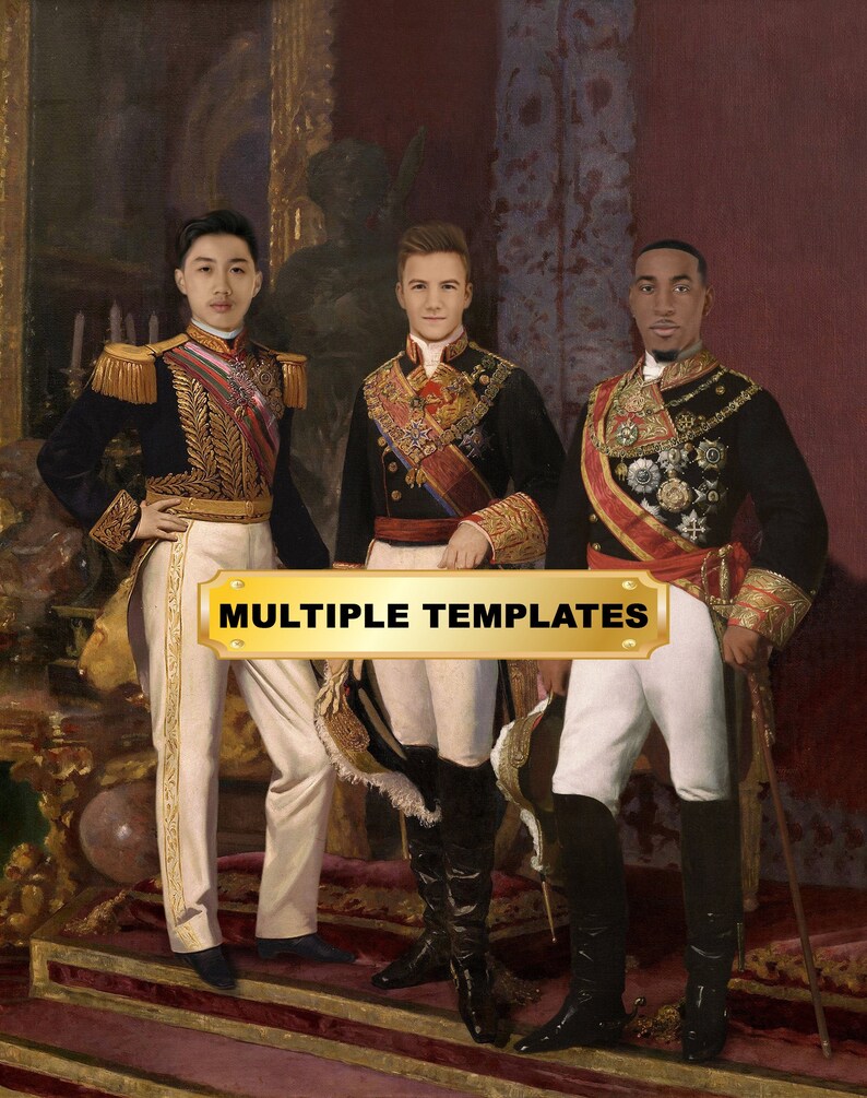 Males Group Portrait in the Royal, Military Sytle, Historical Portrait ...