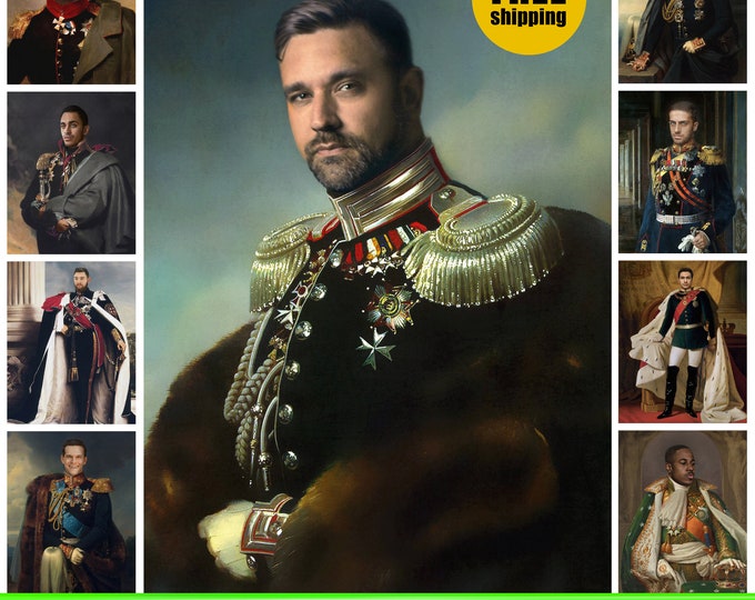 Personalized King Portrait for Him, Royal Historical Portrait ...