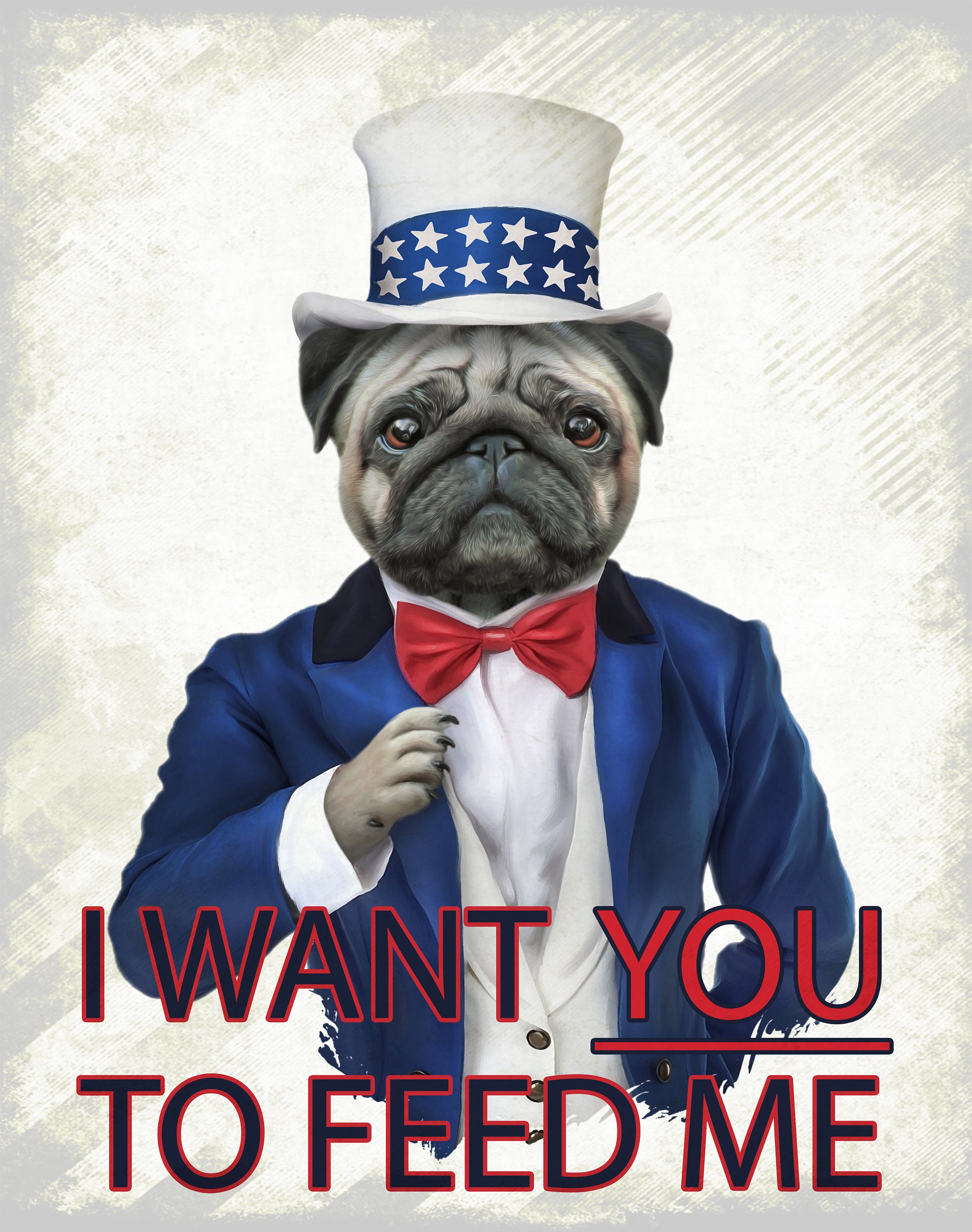Uncle Sam Pet Poster Portrait I Want you Uncle Sam dog cat | Etsy