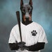 Baseball Pet Portrait, Custom Sport Player Costume Dog Portrait, MLB ...