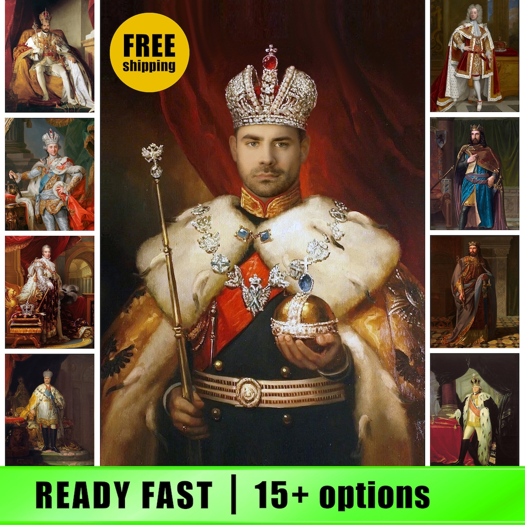 Personalized King Portrait for Him, Royal Historical Portrait ...