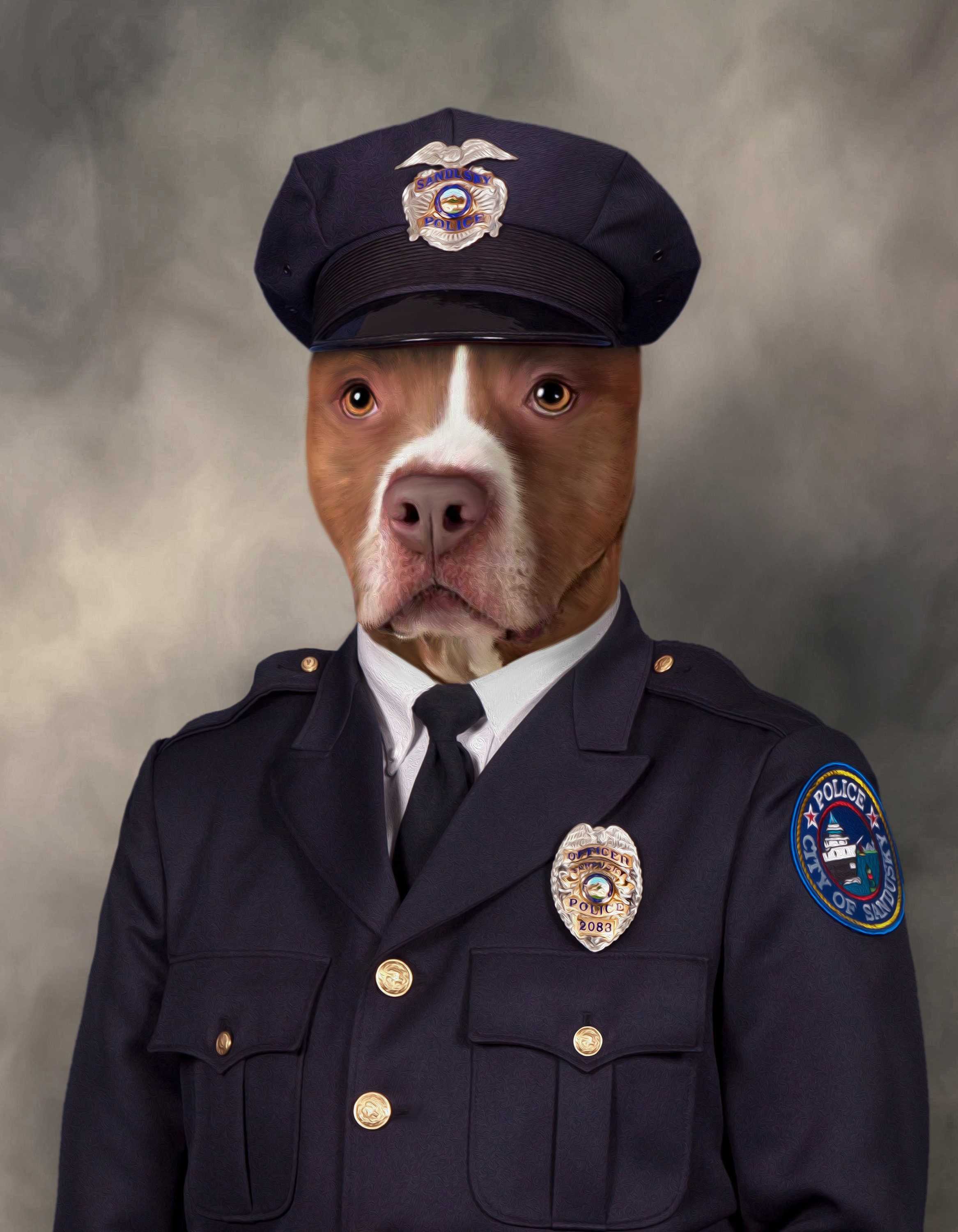 Custom Pet Portrait - Police Uniform, New York Police, NYPD, Pet Gift ...