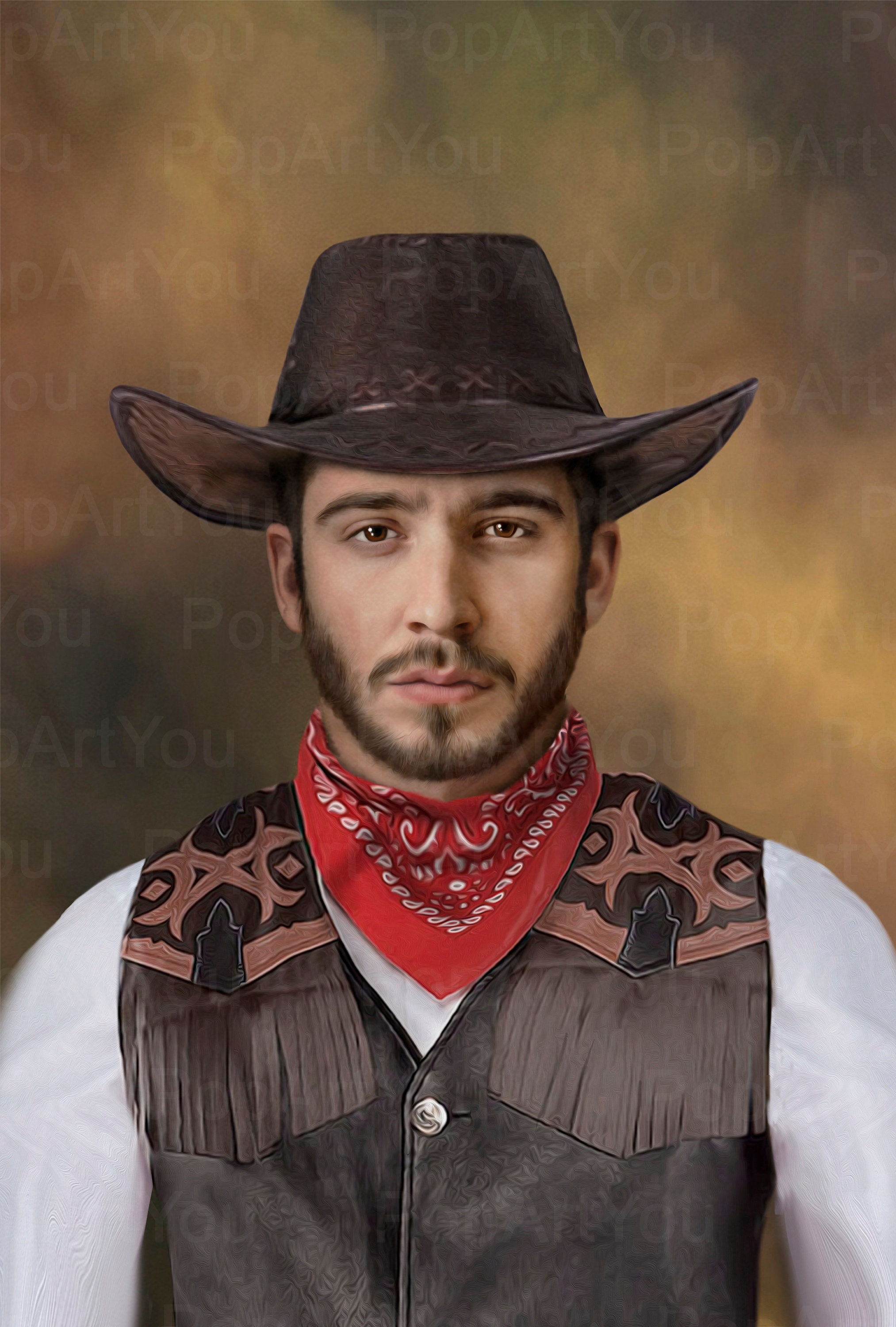 Custom Cowboy Portrait for Him Her or Wildwest Couple - Etsy