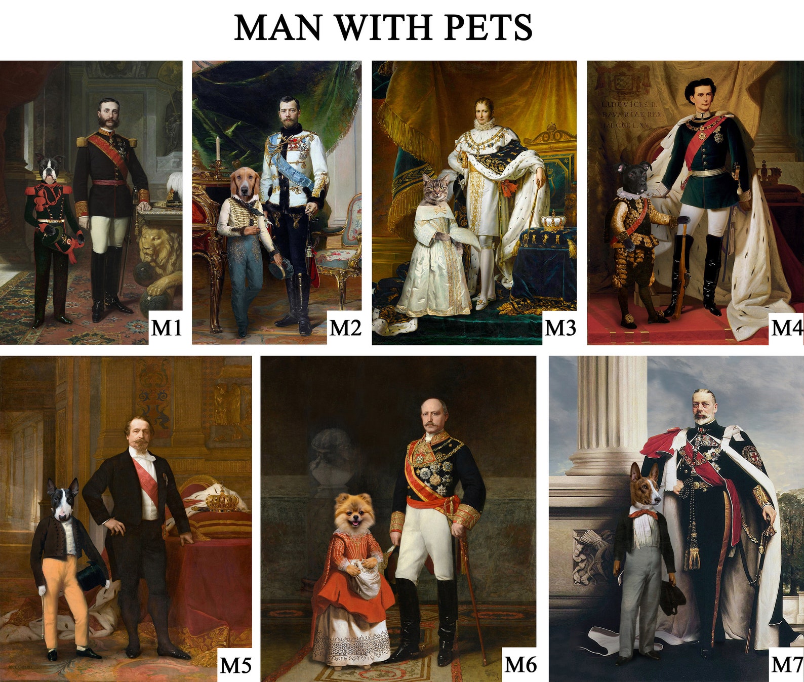 Custom Person and Pet Portrait in Historic Attires Historical - Etsy