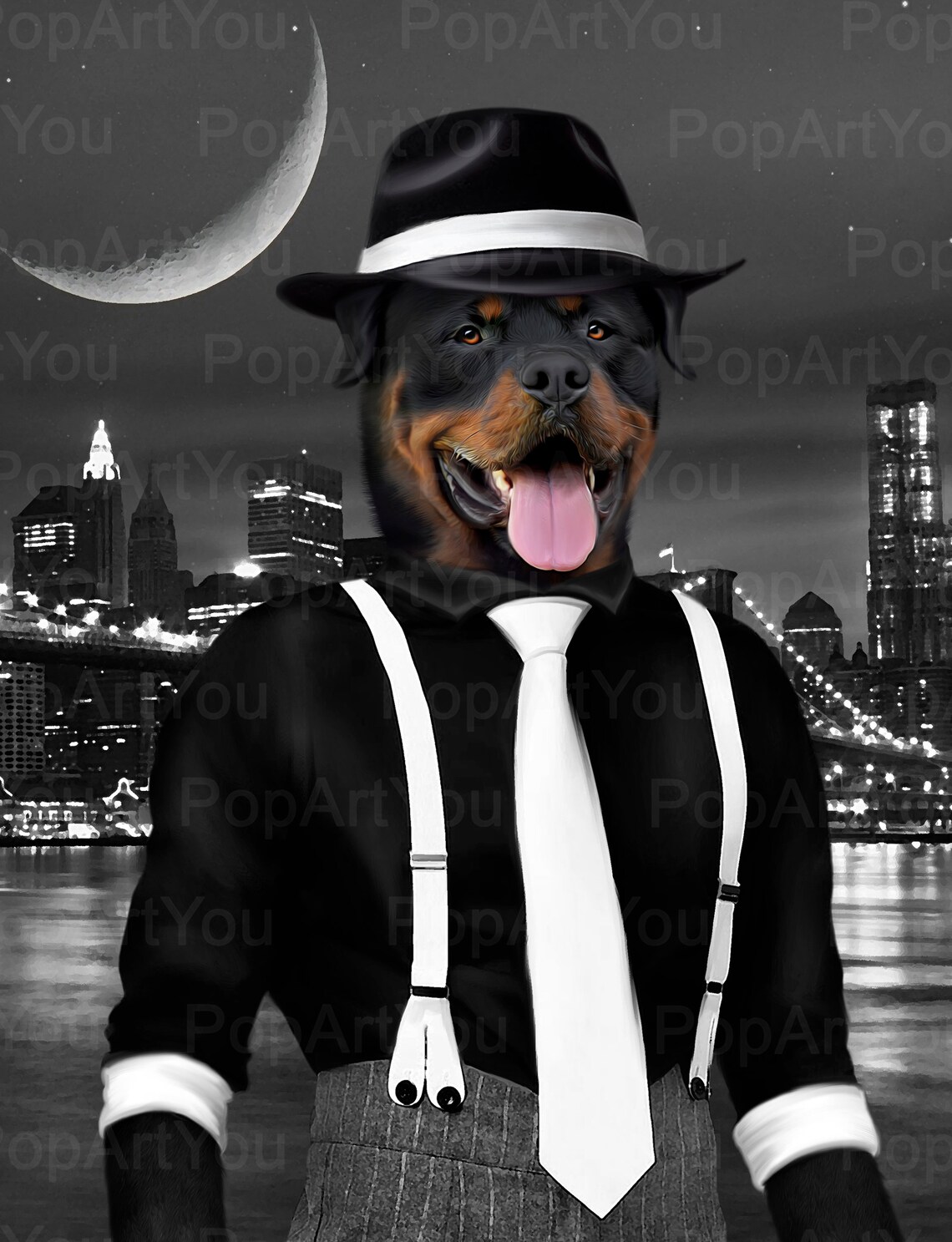 Pet Gangster Portrait, Mafia Pet Portrait, the Godfather, Bandit ...