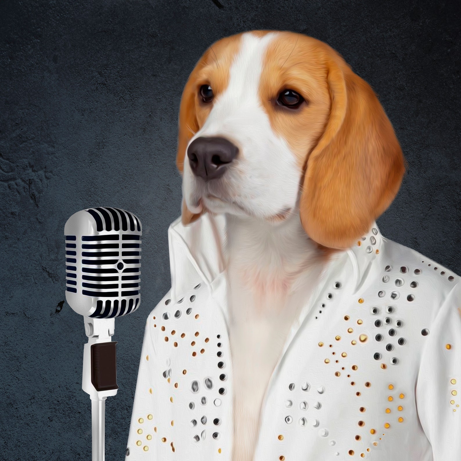 Elvis Pet Portrait, Music Star Poster, Rock and Roll, Fancy Pet ...