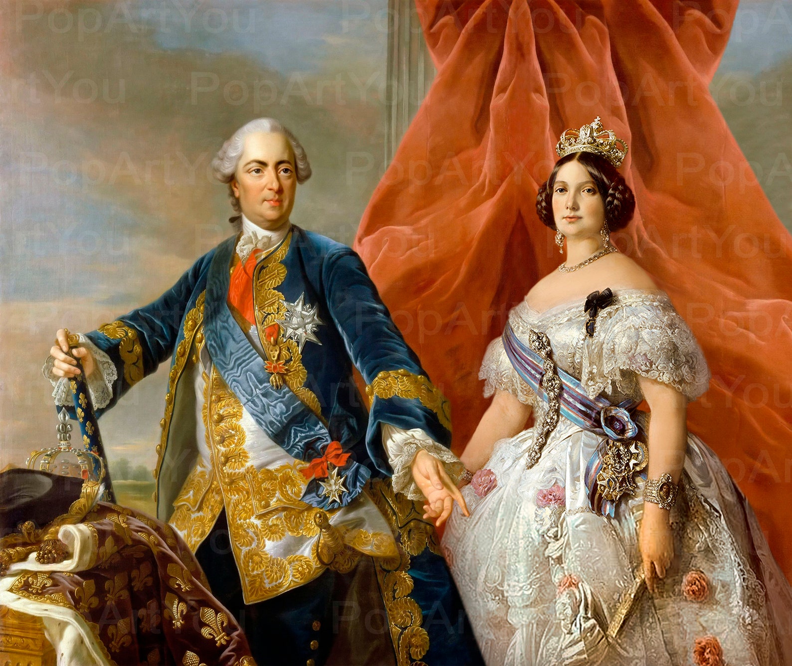 Custom Royal Portrait for Couple Historical Portrait | Etsy Canada