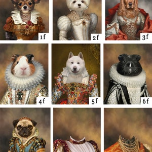 Custom Historic Pet Portrait, Rabbit, Horse, Parrot, Guinea Pig ...