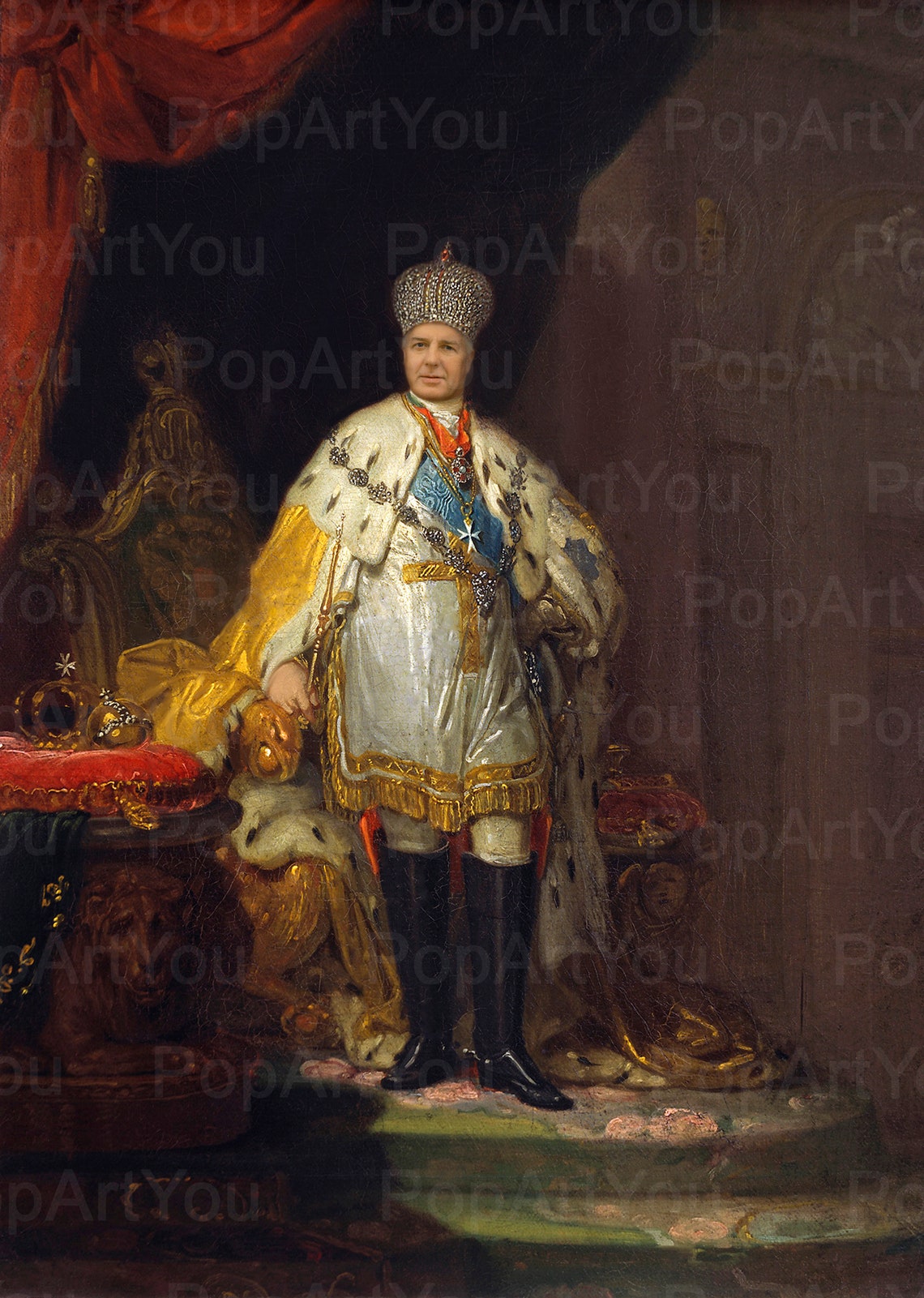 Personalized King Portrait for Him Royal Historical Portrait - Etsy
