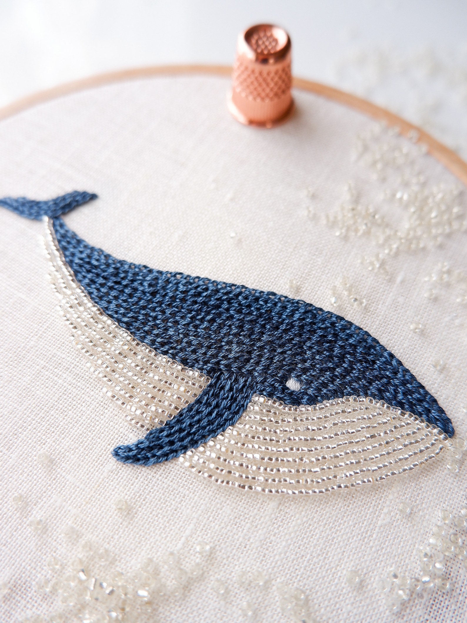 The Beaded Whale Embroidery Pattern: PDF Pattern, Embroidery Pattern ...