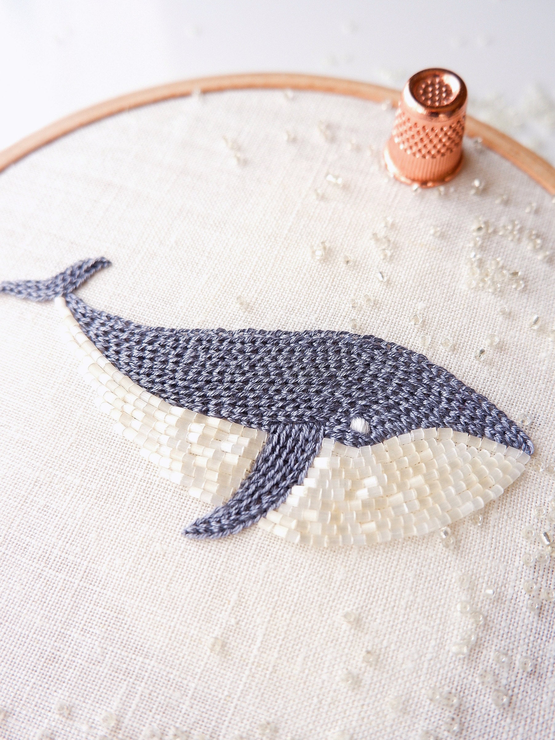 The Beaded Whale Embroidery Pattern: PDF Pattern, Embroidery Pattern ...