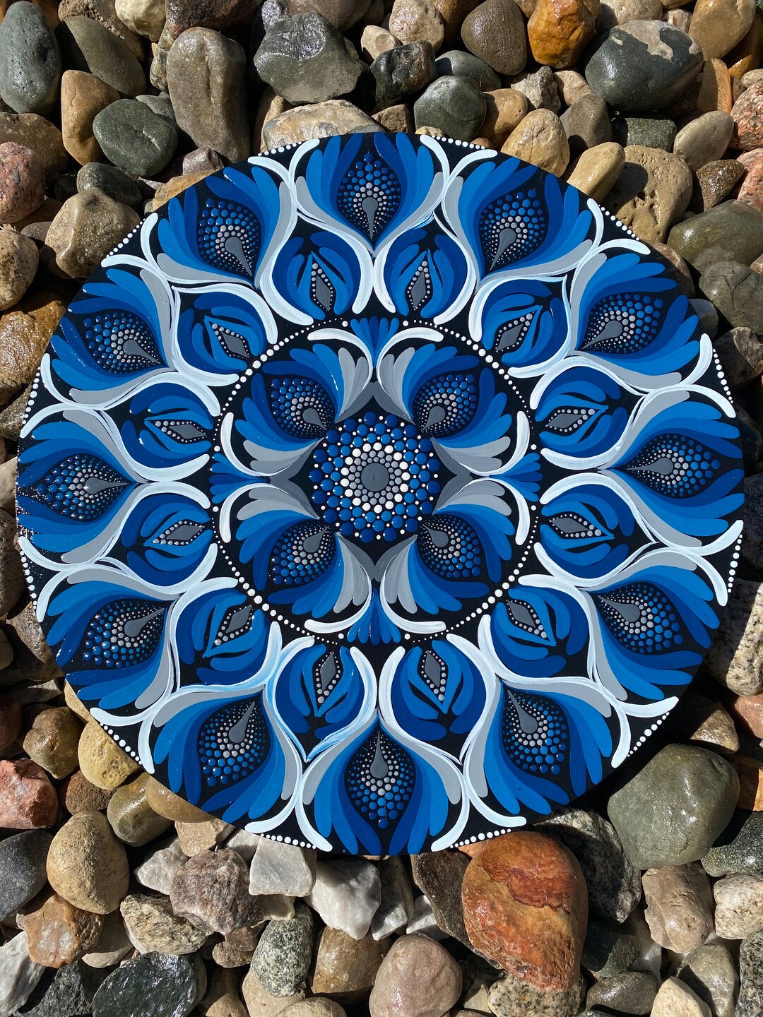 12” Navy Blue Mandala - Etsy