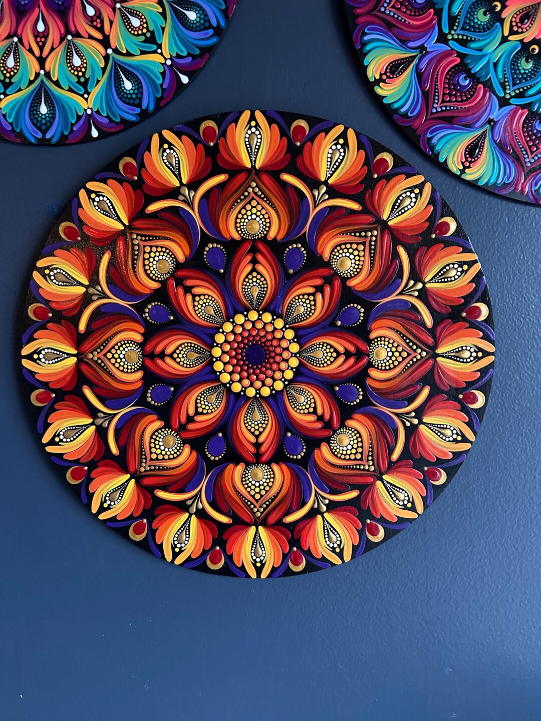 14 Mandala, Mandala Wall Art, Sunset, Mandala Art, Mandala Painting - Etsy