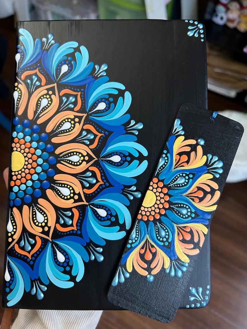 Mandala Journal, Hand Painted Journal, Hand Painted Mandala Journal - Etsy
