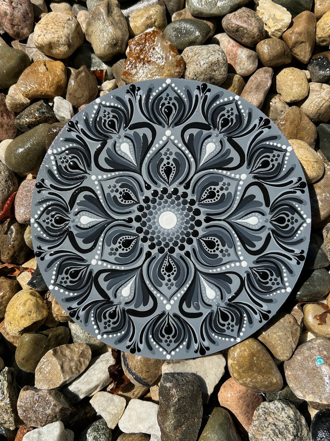 8 Black Mandala, Mandala Art, Mandala Painting - Etsy