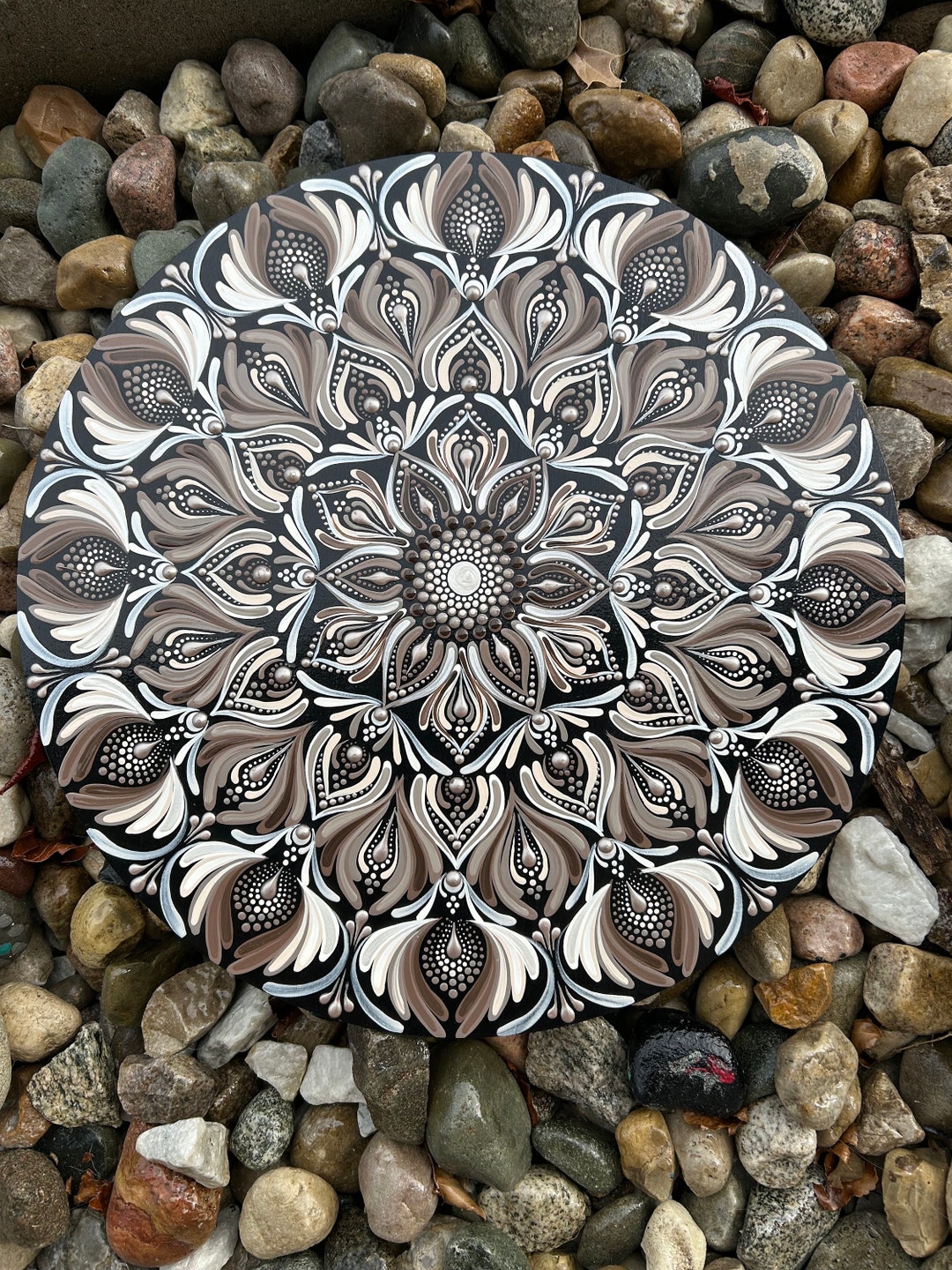 14 Mandala Painting, Brown Mandala, Neutral Mandala, Mandala Wall Art ...