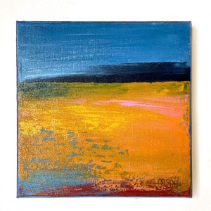 Small Abstract Landscape Painting, Modern Wall Art (20x20cm) - Etsy