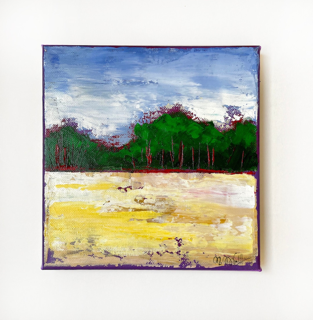 Small Original Abstract Painting on Canvas, Landscape Abstract Modern ...