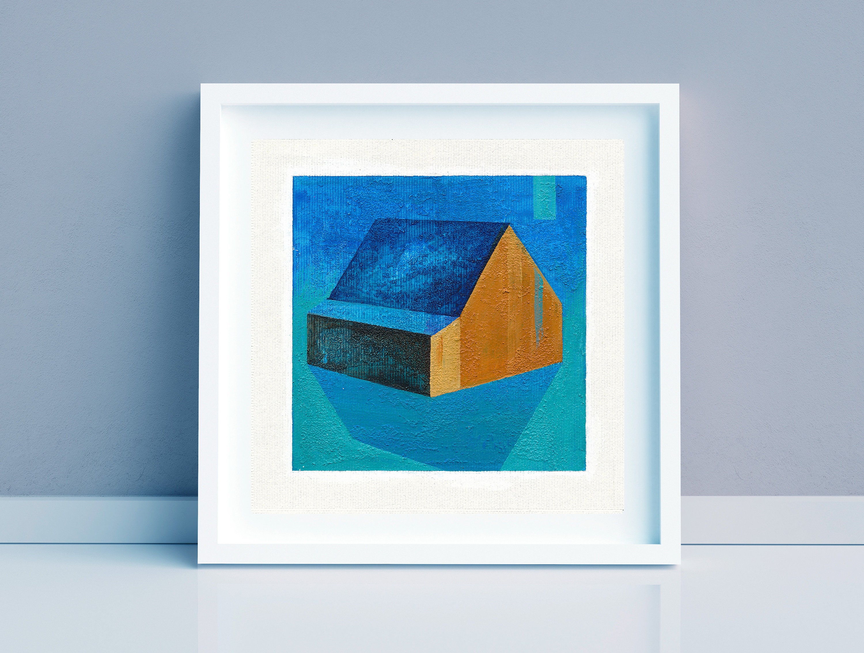 Small House Original Acrylic Painting on Canvas Landscape Painting ...