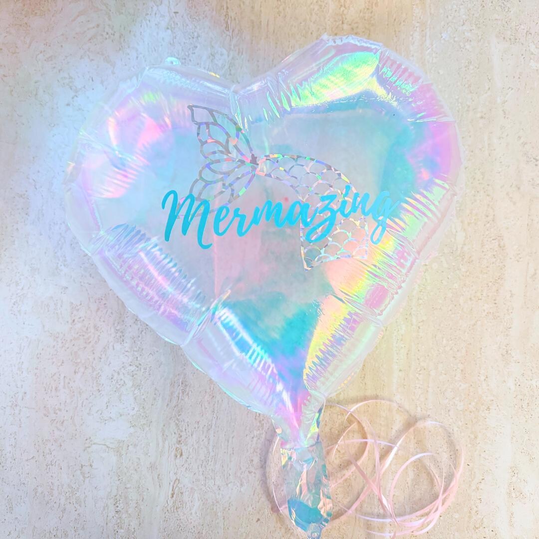 Mermaid Iridescent Clear Bubble Balloons Mermazing Heart & Shellibrate ...