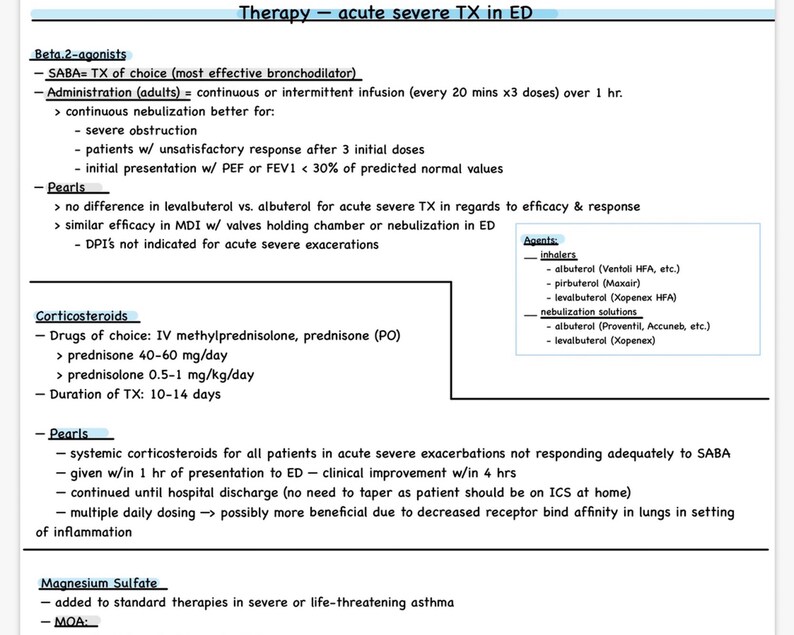 Asthma Pharmacotherapy Module - Etsy