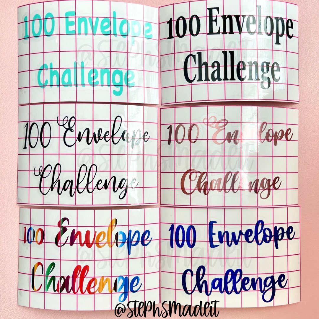 100 Envelope Challenge Decal/sticker - 52 Envelope Savings Challenge ...