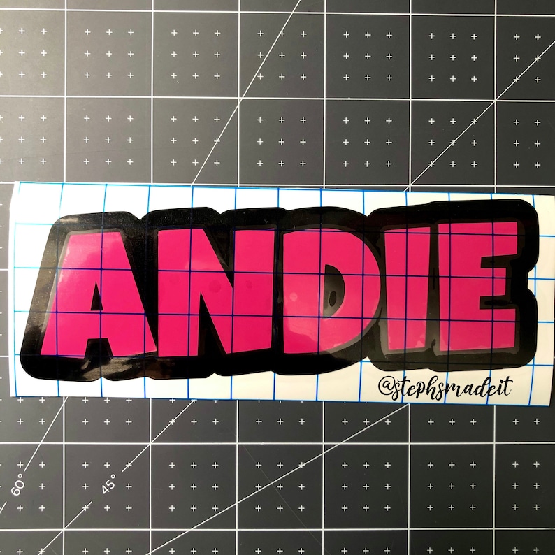 Two Tone Name Sticker Custom Double Layer Pattern Decal - Etsy