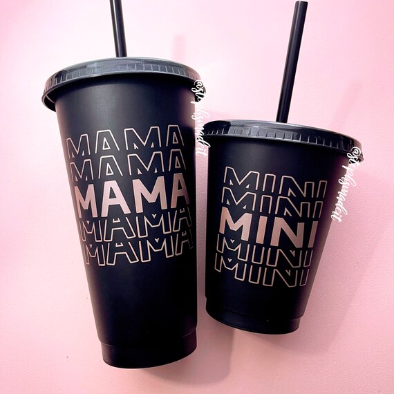Mama and Mini Matte Black Set Mommy and Me Cups | Etsy