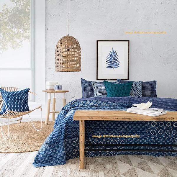 Indigo Bedding - Etsy