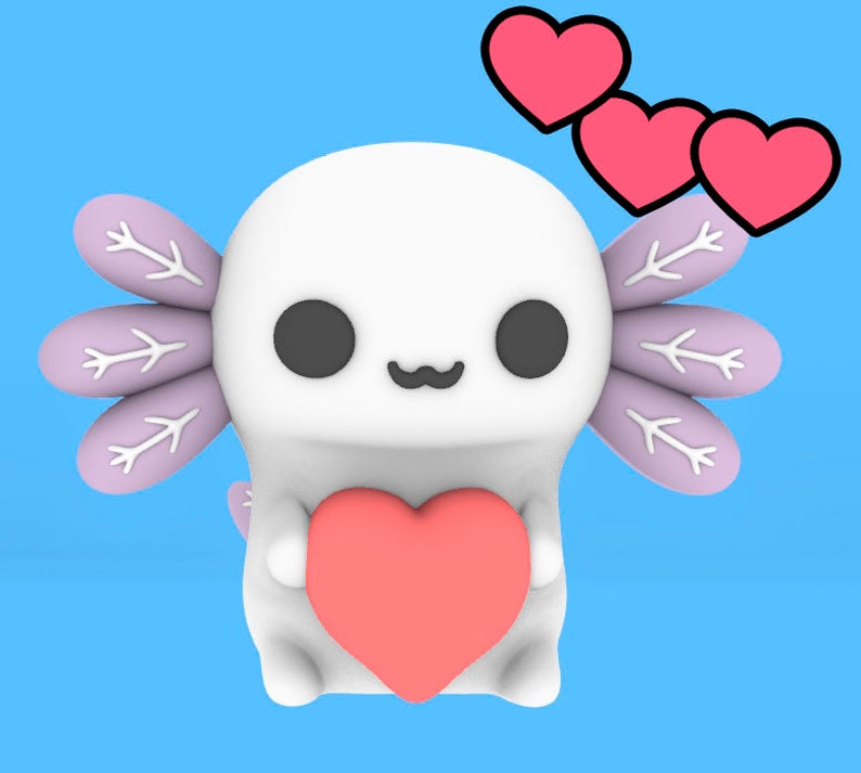 3D Model Axolotl Cute Stl File - Etsy Australia