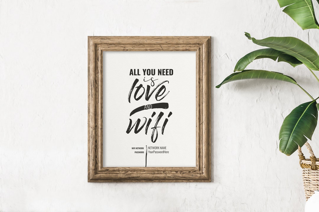 Wifi Printable, Sign Editable Internet Sign Guestroom Wifi Sign Table ...