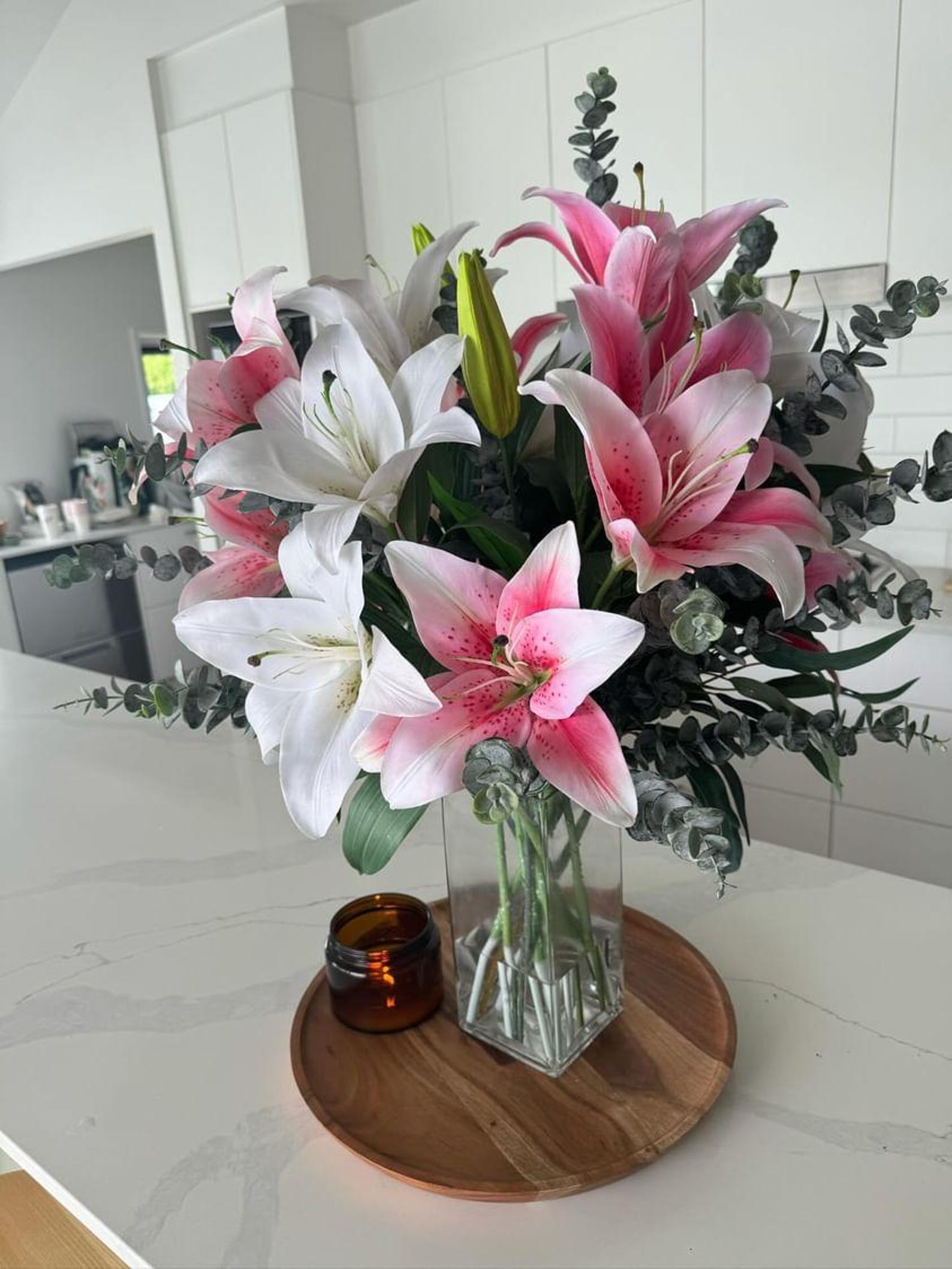 White Oriental Lily Tear-drop Bridal Bouquet-artificial Flowers - Etsy