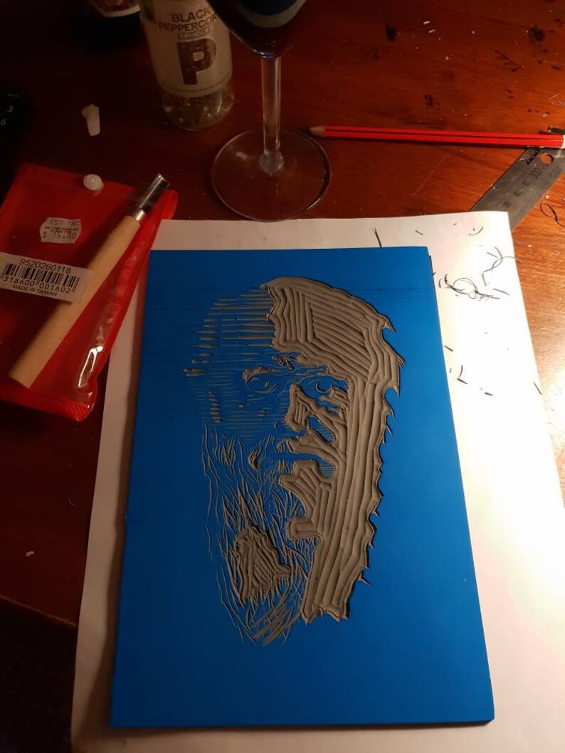 Charles Darwin. Hand-printed linocut. | Etsy