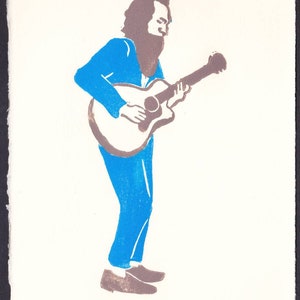 Iron & Wine Sam Beams Limited Edition Handmade Linocut | Etsy