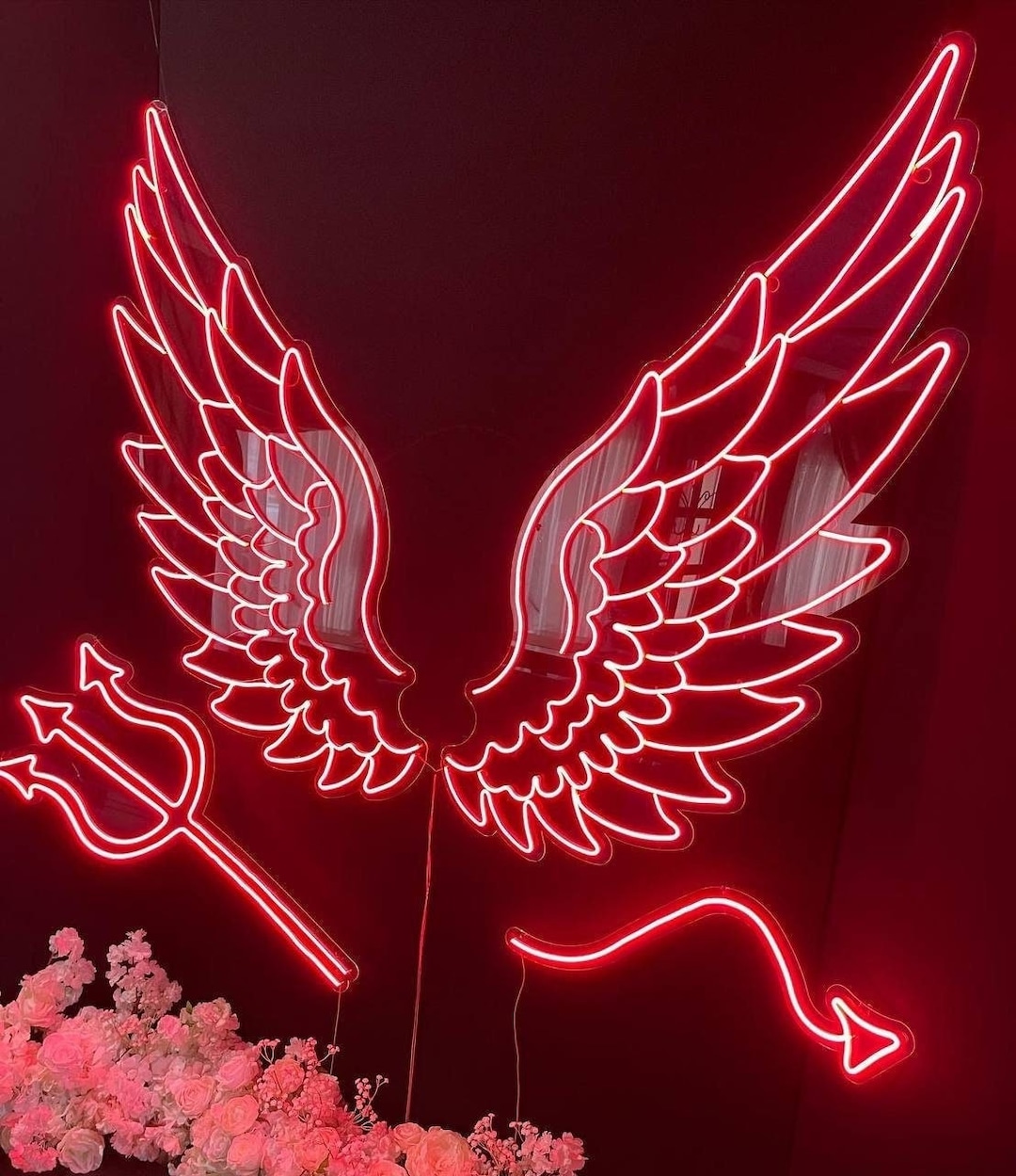 Neon Wings Angel Wings Neon Signs Wings Neon Wing Neon Halo - Etsy