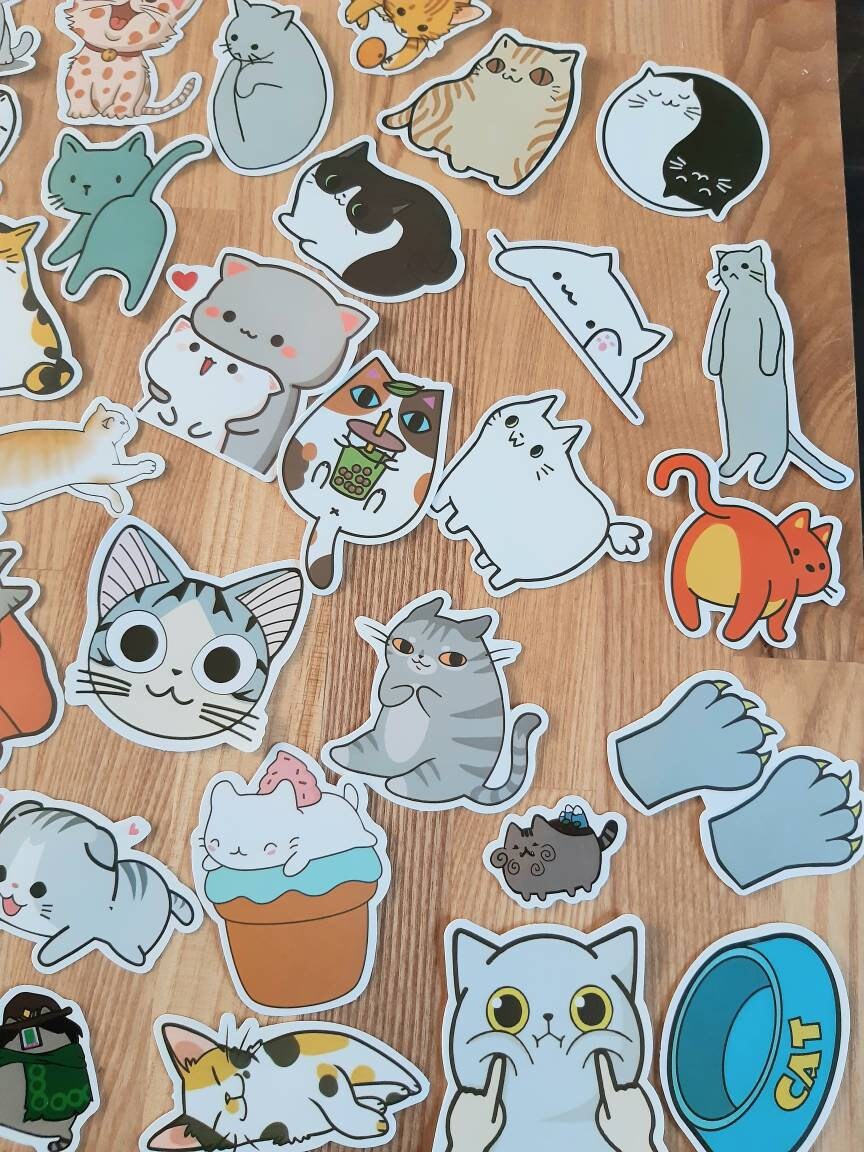 Cartoon Cat Laptop Sticker at Indiana Seery blog