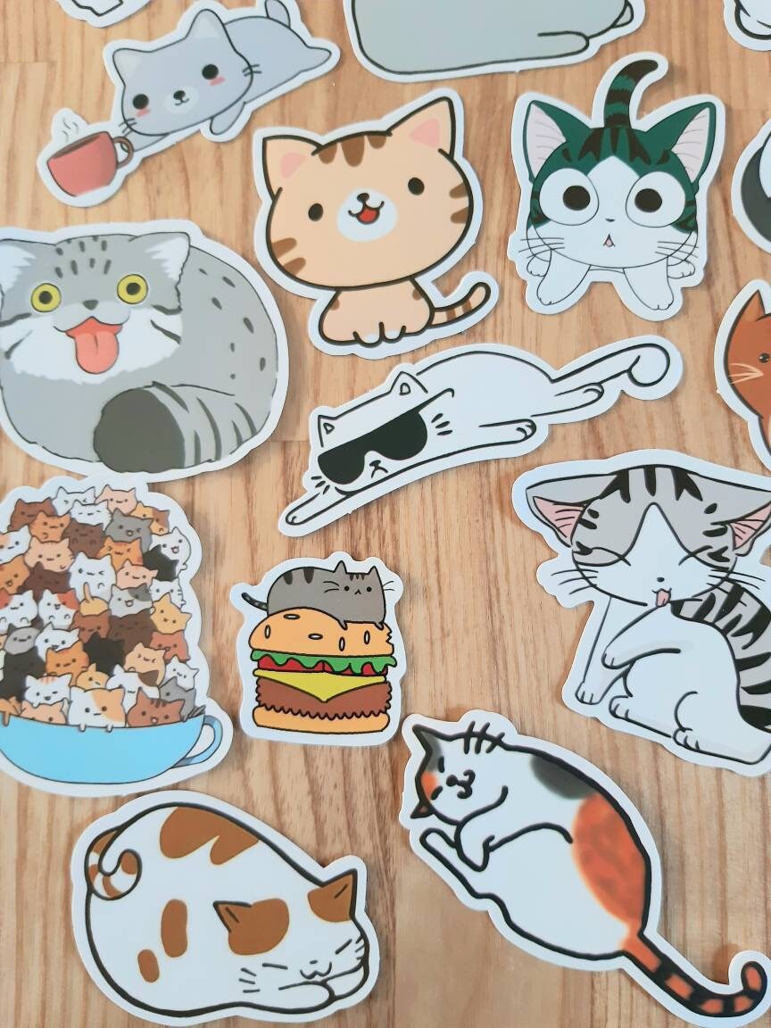 Cartoon Cat Laptop Sticker at Indiana Seery blog