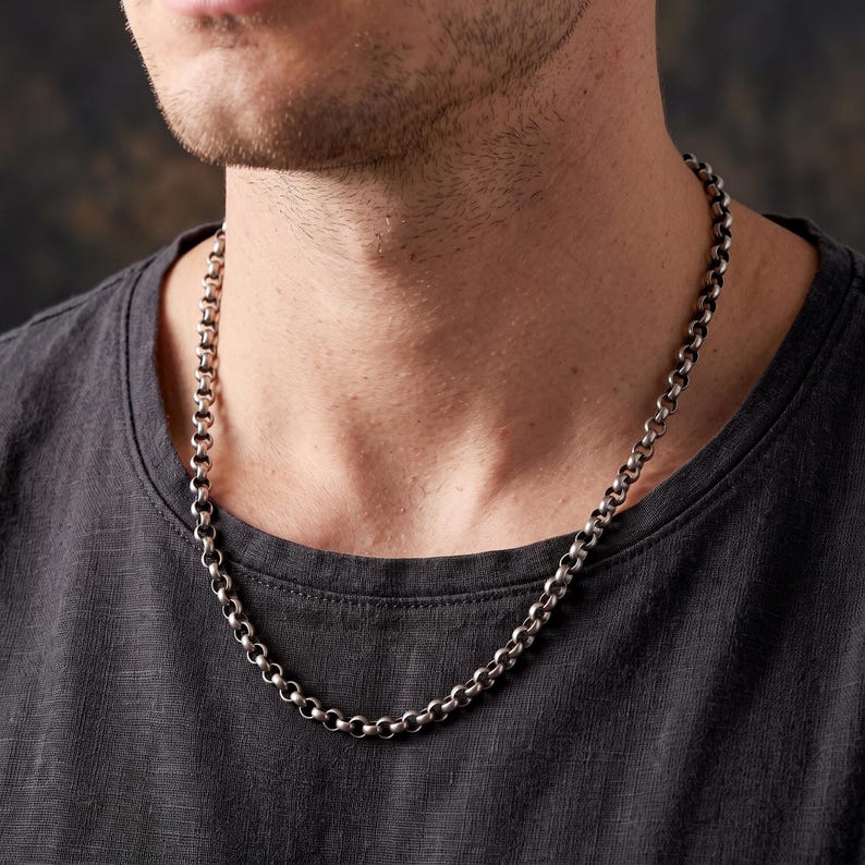 925 Sterling Silver Rolo Chain Necklace, Classic Round Link Chain ...