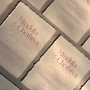 0021 | Deckled Edge Wedding Invitations - Letterpressed Invitation ...