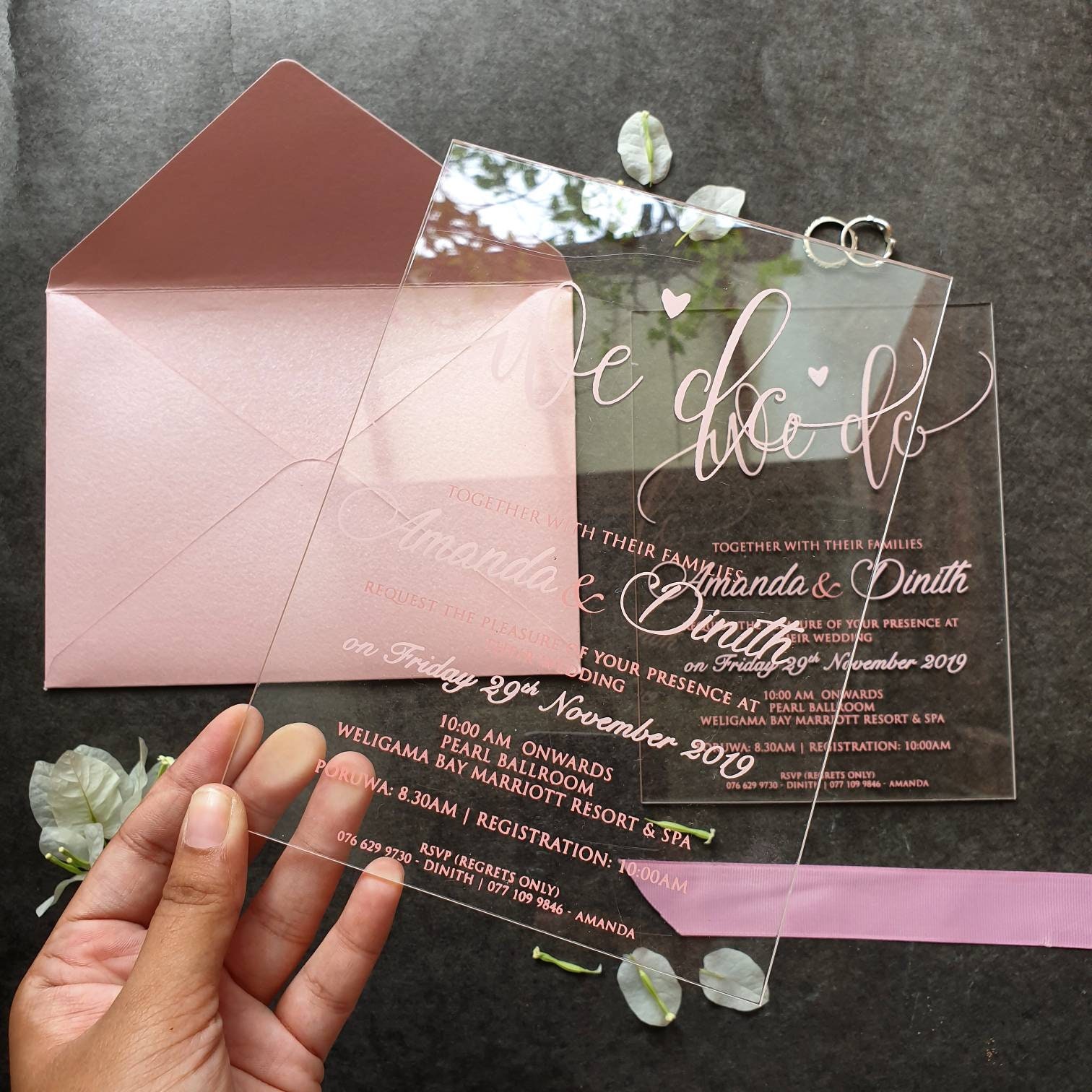 Unique Acrylic Invitation Pink We Do - Etsy