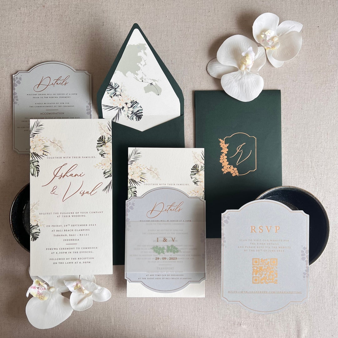 Destination Invitation/ Indonesia Wedding / Travel Wedding Invitation ...